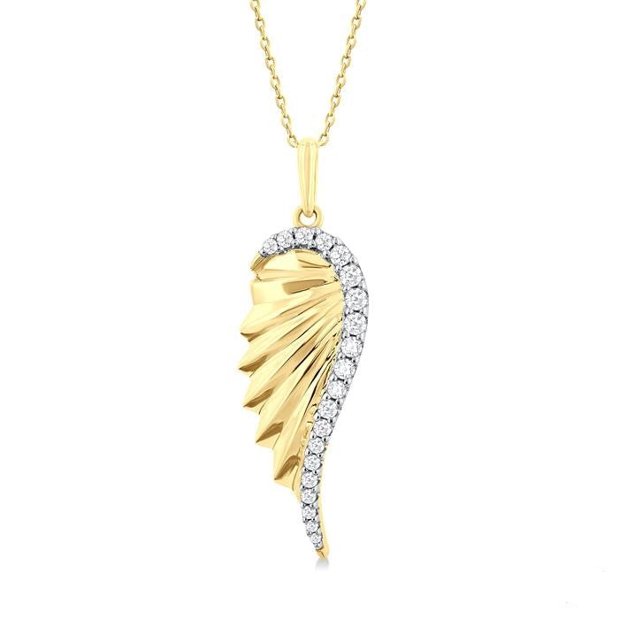 Angel Wings Fluted Diamond Pendant – Roussel's Fine Jewelry & Gifts